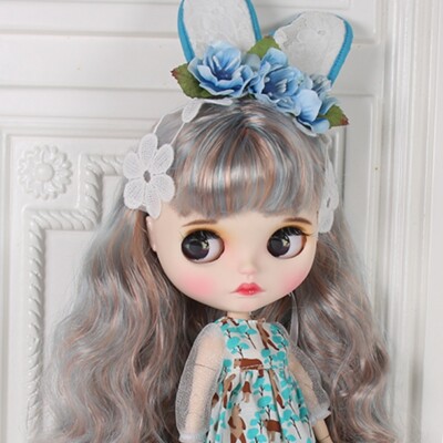 Long Grey mixed Hair Blythe doll Custom make up Dudu Tooth Factory ...