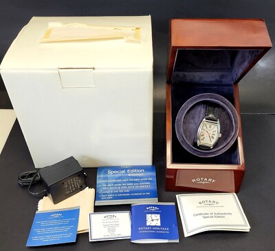 Rotary Elite Special Edition Automatic Wristwatch w/ Wood Rotary Box ...