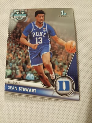2024 SEAN STEWART BOWMAN UNIVERSITY CHROME NBA ROOKIE CARD RC #21 DUKE ...