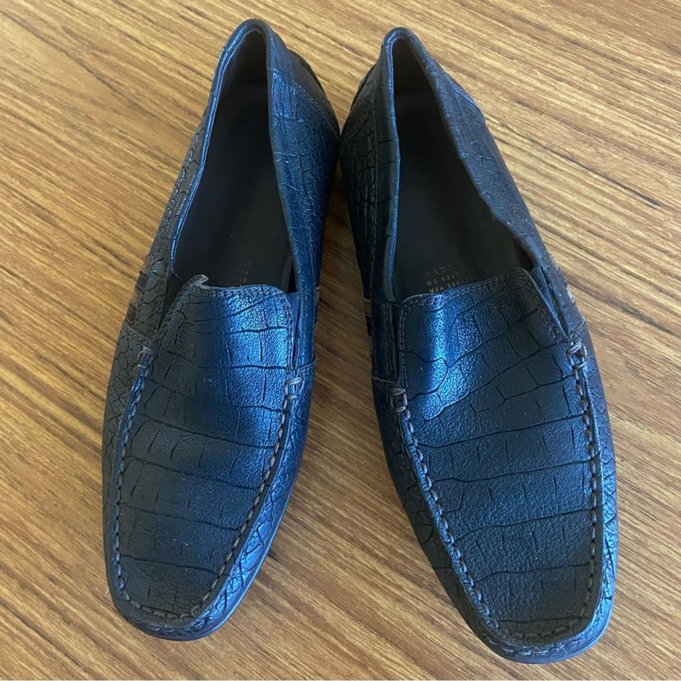 Geox - Black Leather Respira Driving Loafers Shoes - Men's size EU 40 ...