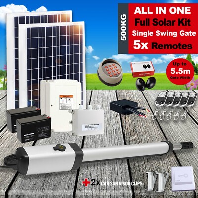 RITROX Farm Full Solar Powered Heavy Duty Swing Gate Opener 5x Remote ...