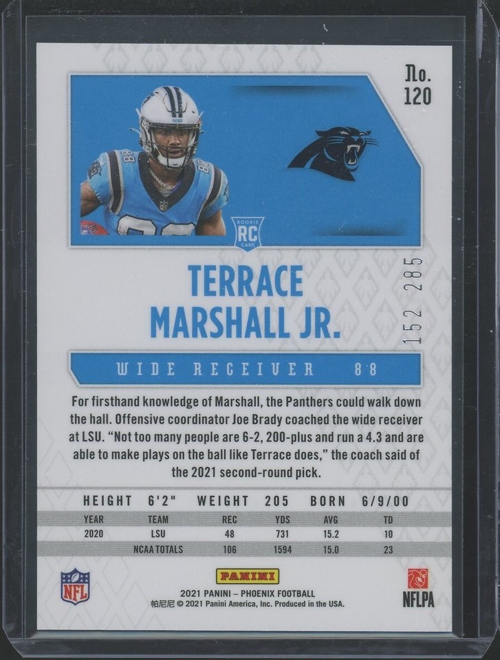 2021 Panini Phoenix Terrance Marshall Jr. Red Lazer Rookie RC /285 #120 ...