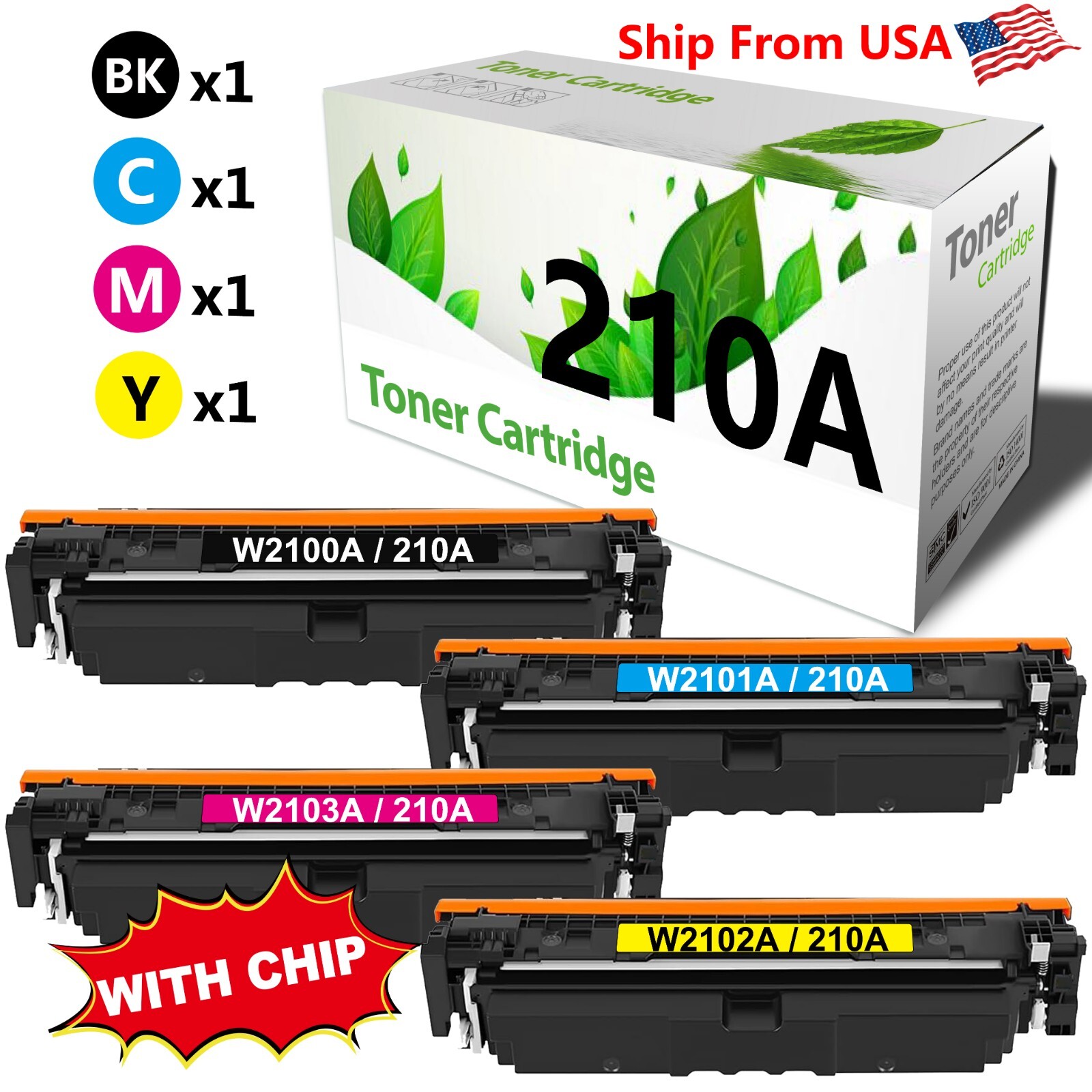 4PK 210A W2100A-3A Toner Cartridge for MFP 4301fdn 4301fdw Printer ...