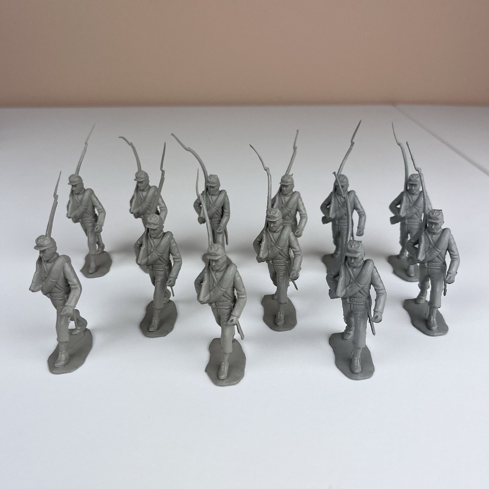 Marx 48 Battle of Blue & Gray Civil War Confederate Soldier Figures 1st ...