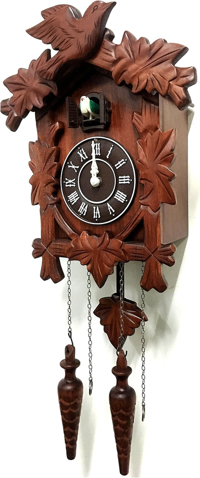 Cuckoo Clock Vintage Large Wooden Wall Clock Handcrafted 13X9.5 Inch ...