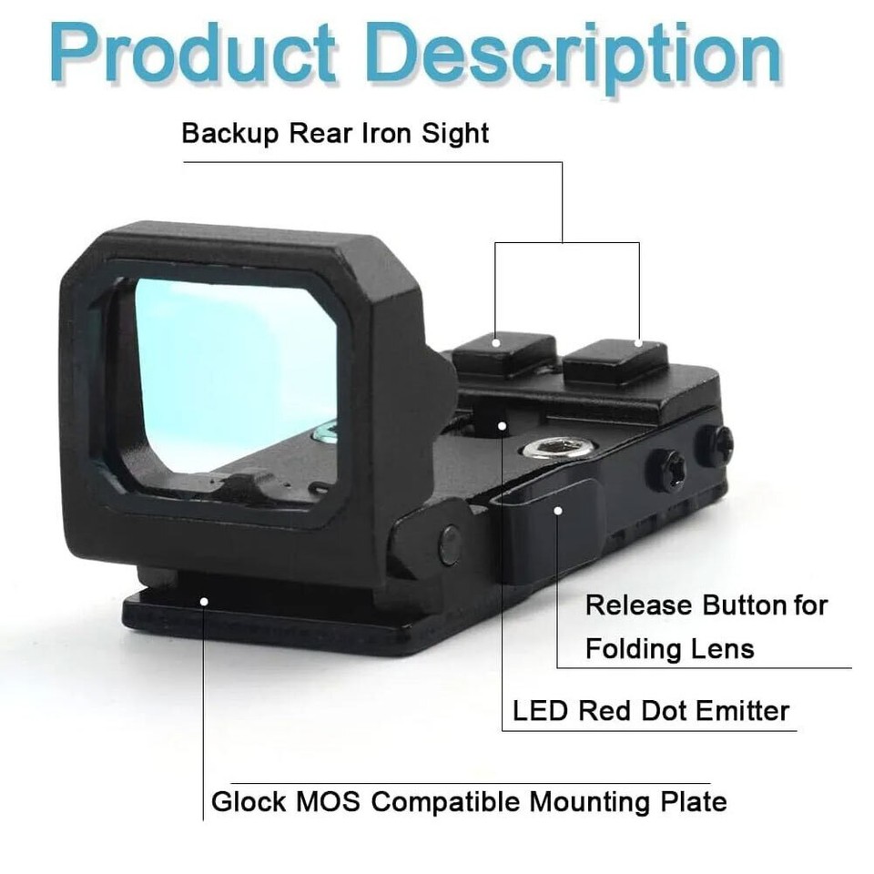 Red Dot Sight Tactical Flip Up Dot Sight Holographic Reflex Scope ...