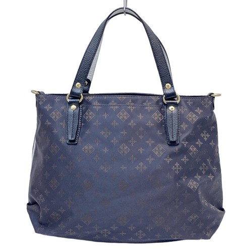 Auth russet - Dark Navy Dark Brown Multi Nylon Leather Handbag | eBay