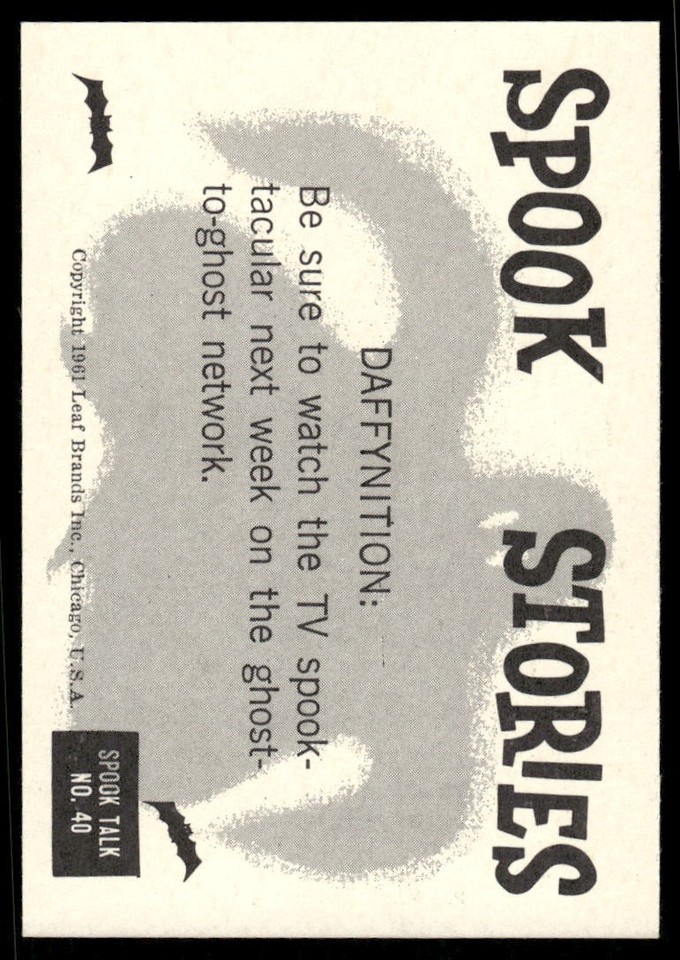 Spook Stories 1961 Leaf Horror Card #40 (EX Minor Corner Wear) | eBay