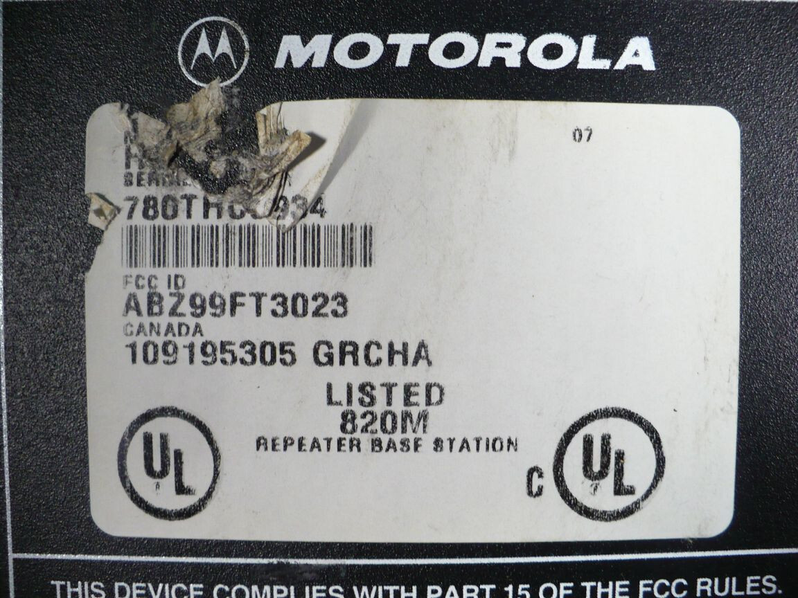 Motorola Radius GR1225 Two Way Repeater Base Station Telewave T-1530 ...