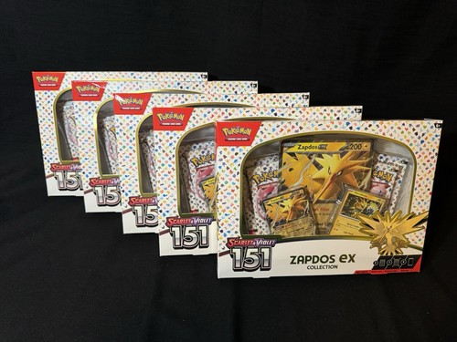 Pokemon TCG Scarlet & Violet 151 - 5x Zapdos ex Collection Box BRAND ...