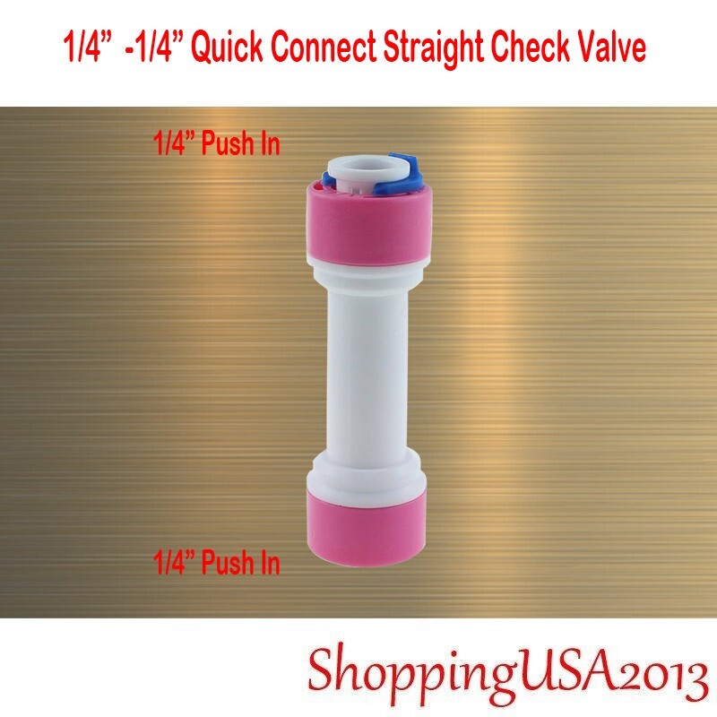 5+5 1/4" Push Fit Straight Check Valve 1/4"-1/8" Male Elbow Check Valve ...