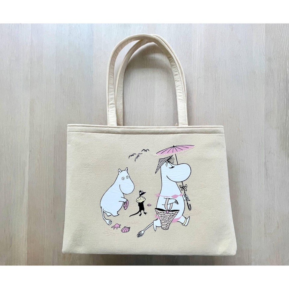 Moomin Beach Bag, Large Tote Bag with Moomintroll and Snorkmaiden | eBay
