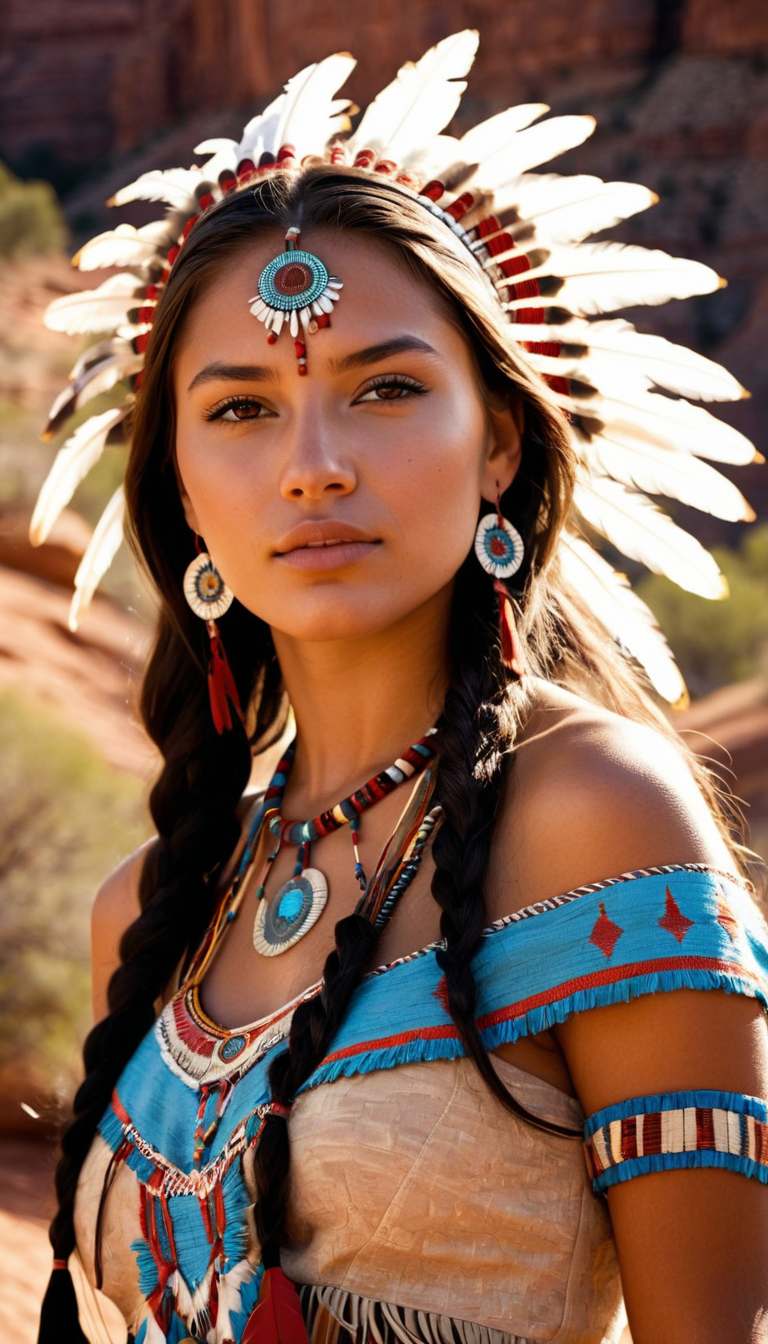 4k Native Indian American Model Woman Female Art Photo i13 Canvas ...