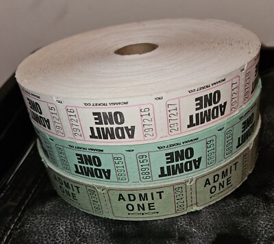 3 Rolls, 6,000 Total Admit One Tickets Carnival Fun Fair Festival ...