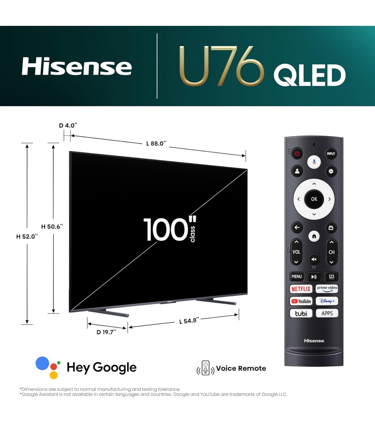 100" U8 Series Mini-LED ULED 4K UHD Google Smart TV 100U8K | eBay