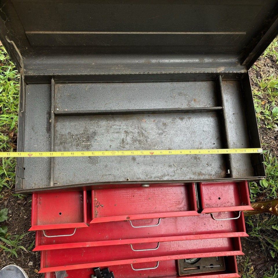 Vintage Montgomery Ward 6-Drawer Tool Chest Box Mechanics Toolbox Red ...