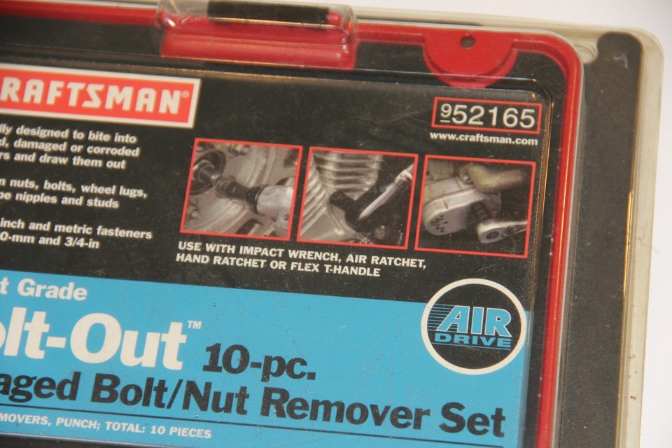 Craftsman 9-52165 Impact Drive Bolt Out 10-pc. Damaged Bolt /Nut ...