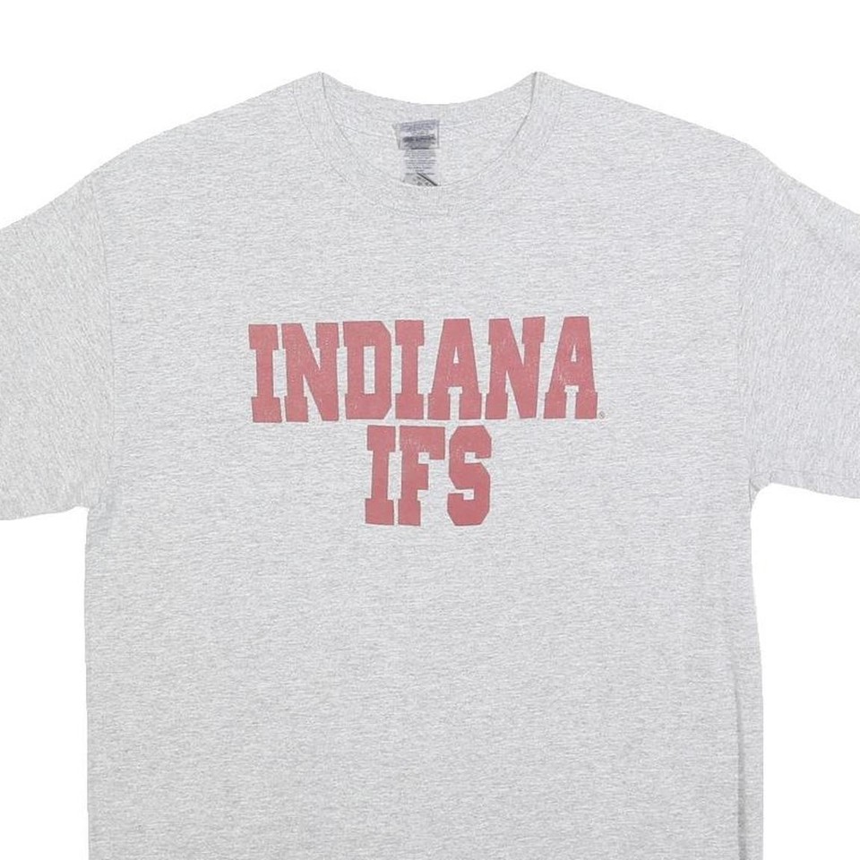 GILDAN Mens Grey Indiana IFS Graphic T-Shirt M Short Sleeve Crew Neck ...