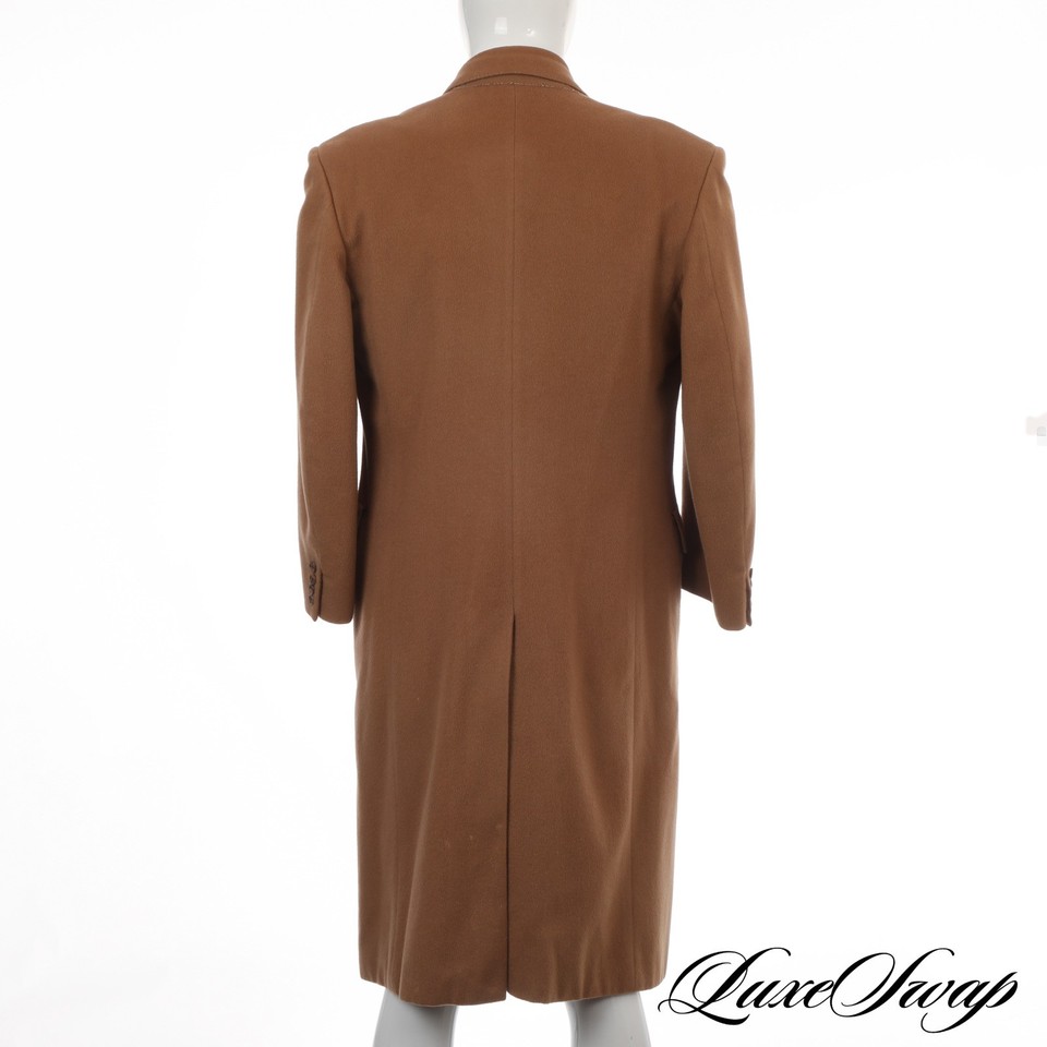 #1 MENSWEAR Crombie Made in England 100% Cashmere Camel Tan Long Top ...