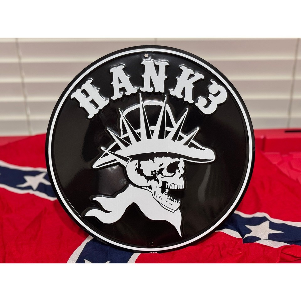 Hank 3 round sign skull tin Hank Williams III band NWOT | eBay