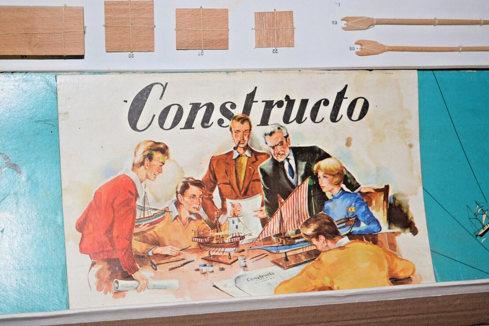 Rare Large 1950's Constructo "Eagle" Wooden Model Ship Kit - MIB | eBay