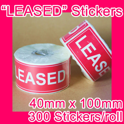 300 "LEASED" sticker/label 40mm x 100mm GST INCLUDED (1 roll) | eBay ...