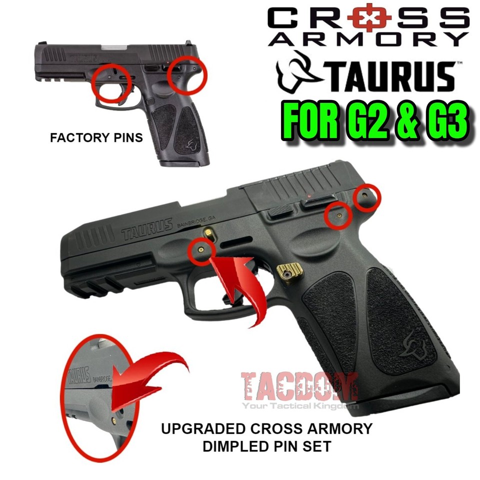 Cross Armory RED DIMPLE Pins for TAURUS G2 G3 STAINLESS STEEL TAKE DOWN ...