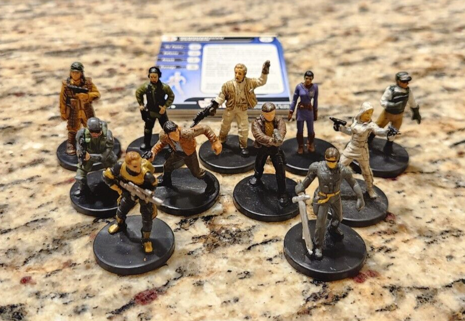 WOTC Star Wars Miniatures - Human Fringe Set - 11 Figures w/ Cards | eBay