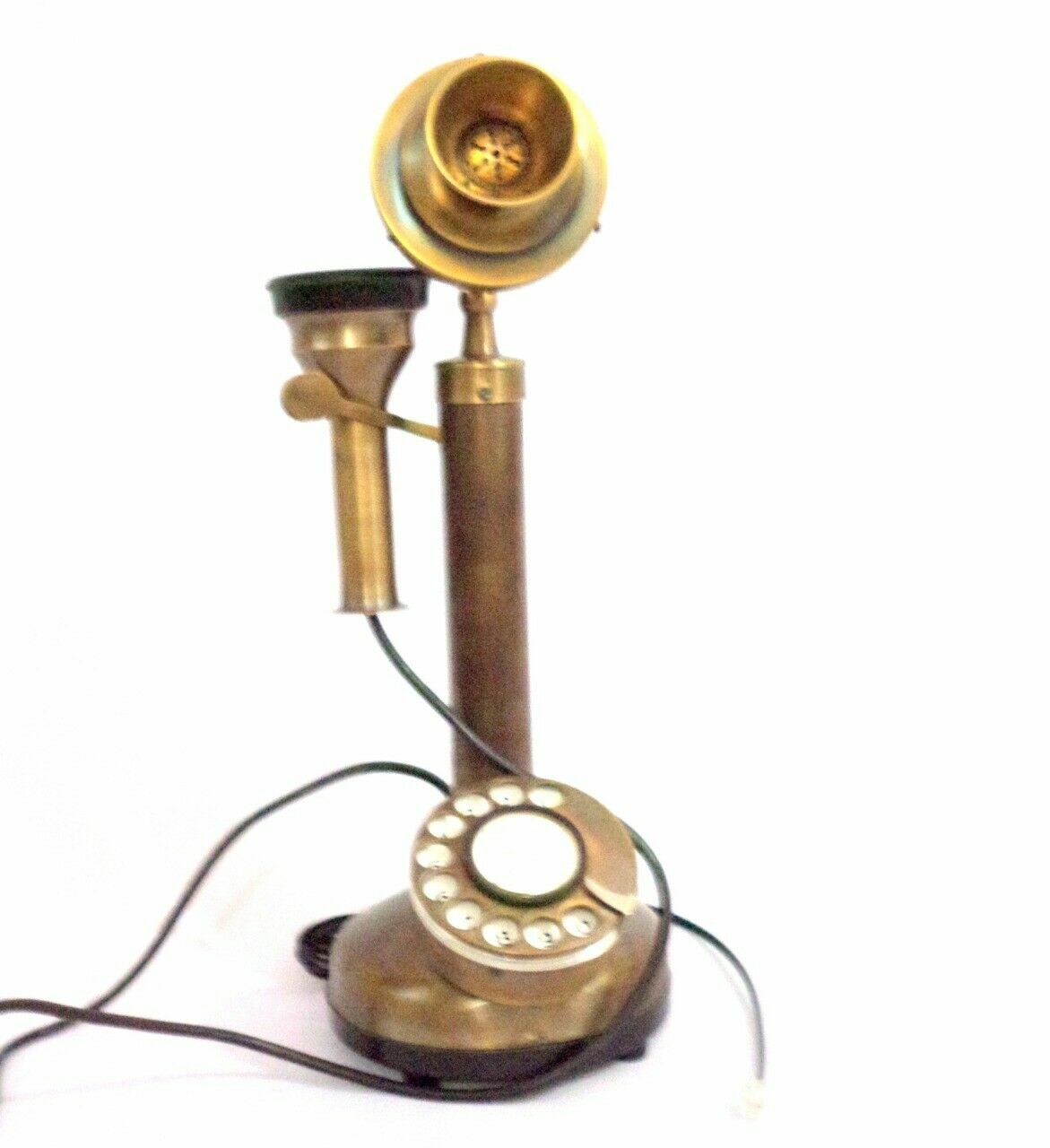 Vintage Candlestick Phone Brass Telephone Wired Landline Home Decor ...