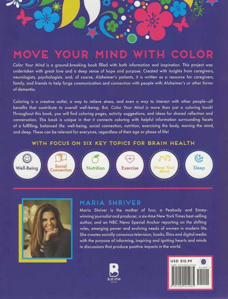 NEW Color Your MIND A Coloring Book For Those With Alzheimer's by Maria ...
