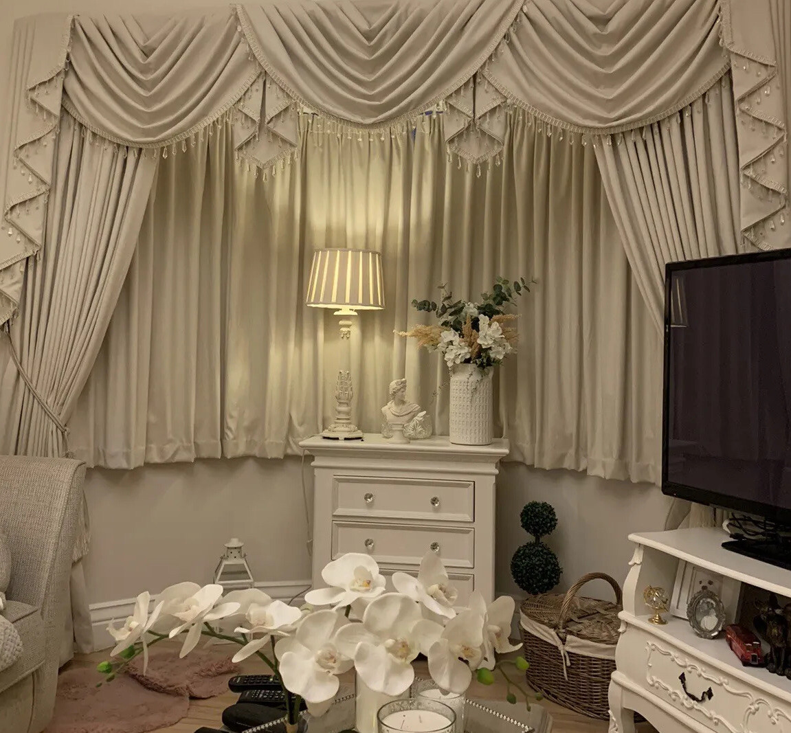 Swags Curtains Alan Symonds Plain Voile Curtain Swag Panel Duck Egg