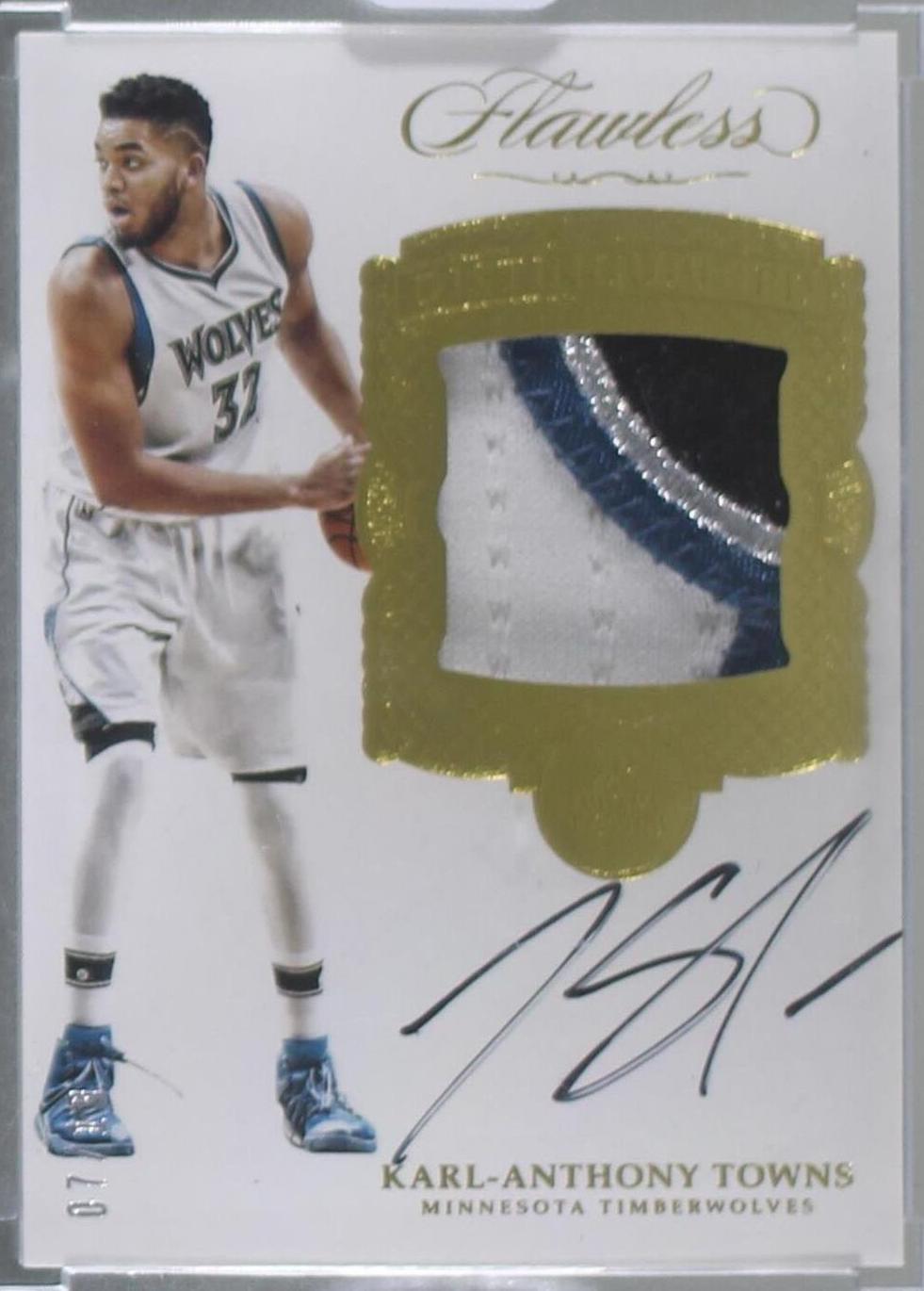 2016-17 Panini Flawless - Distinguished Patch Signatures Karl-Anthony ...