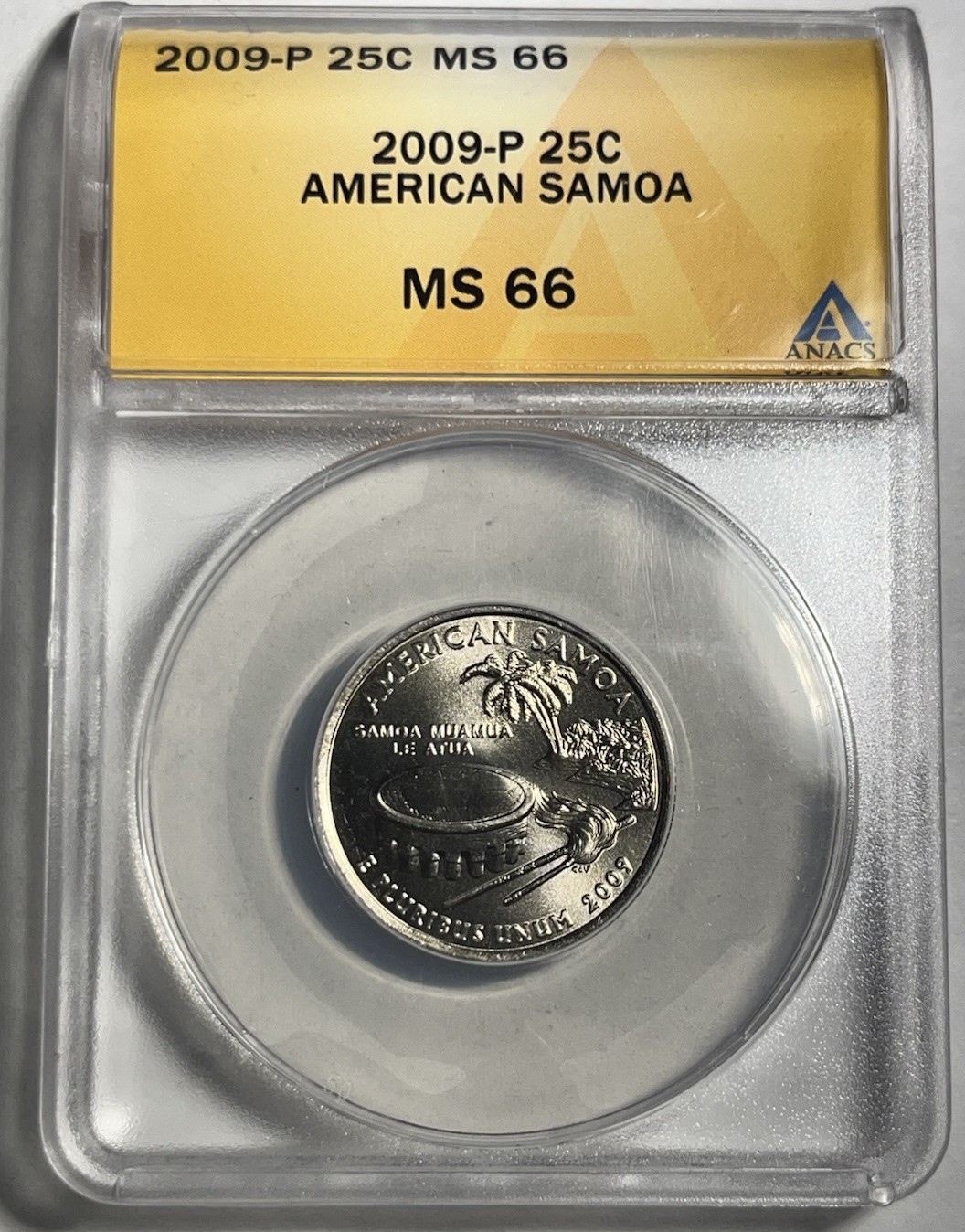 2009-P AMERICAN SAMOA QUARTER GRADED ANACS MS66 | eBay