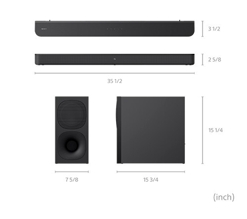New Sony HT-SC40 2.1ch Soundbar w/Wireless 106mm Subwoofer, HTSC40 X ...