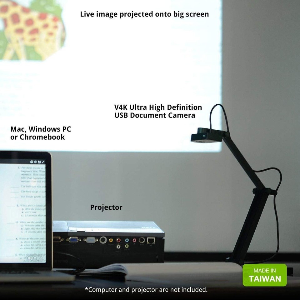 V4K Ultra High Definition 8MP USB Document Camera — Mac OS, Windows ...