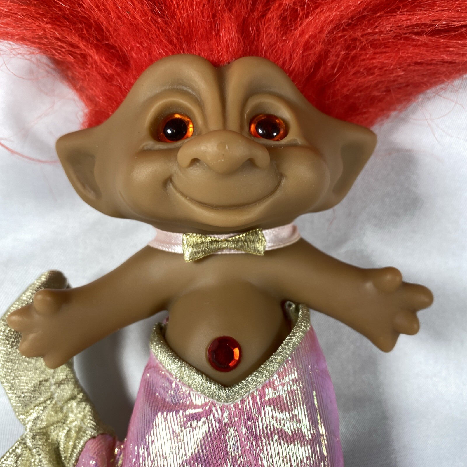 Treasure Troll Belly Button Wishstone Gem Doll Mermaid, Orange Hair ...
