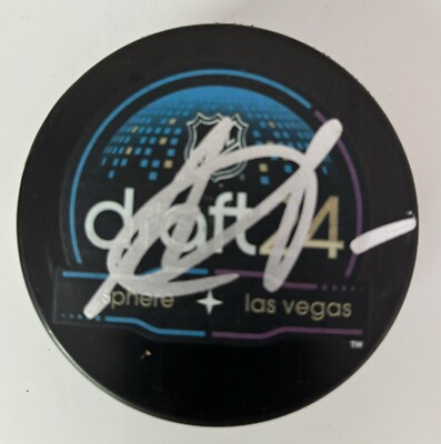 Anton Silayev Signed 2024 NHL Draft Puck BAS Rookie Autograph COA # ...