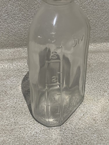 Vtg Brockway Sani Glas 3 iv clear Glass Medicine Bottle- Screw On Black ...