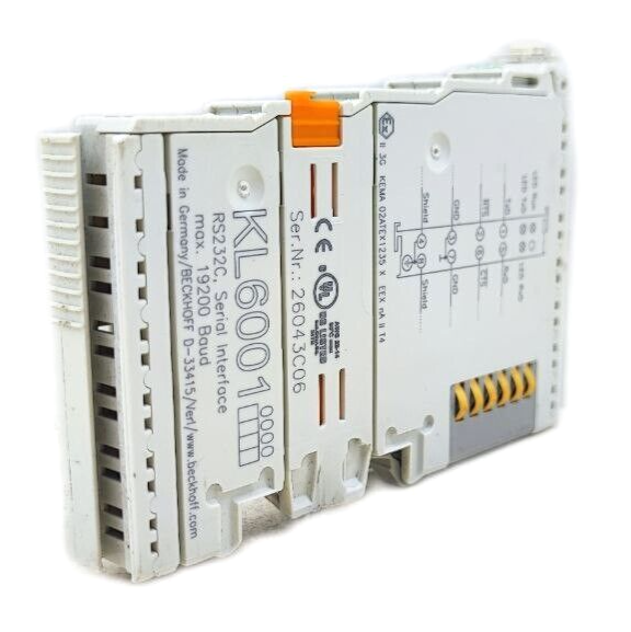 BECKHOFF KL6001 BUS TERMINAL, 1-CHANNEL COMMUNICATION INTERFACE, SERIAL ...