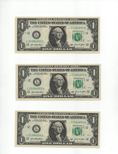 Consecutive Serial # $1 Dollar Bills Uncirculated Great BDAY Gift- $2 ...