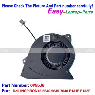New For Dell INSPIRON16 5640 5645 7640 P131F P132F Built in Cooling Fan ...