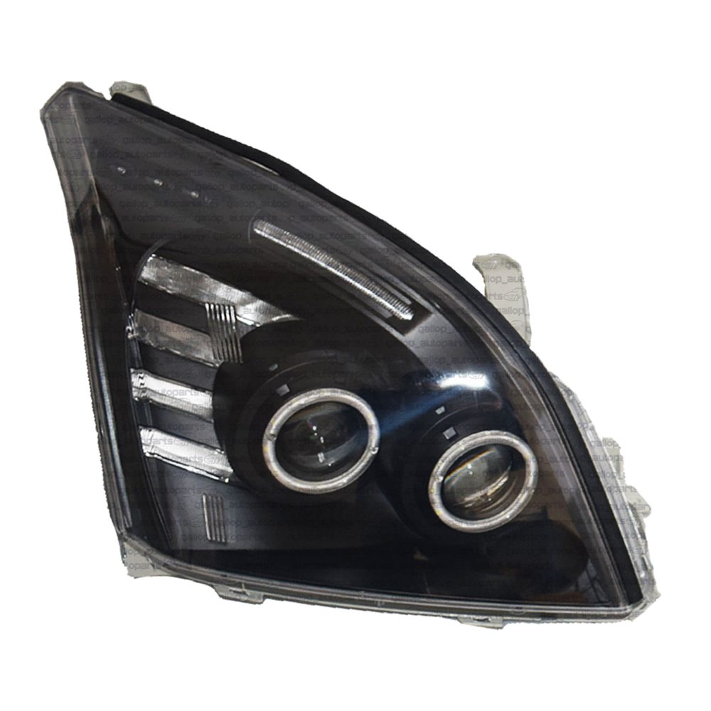 Headlights Pair Angel Eye Black For Toyota Landcruiser Prado 120 Series ...