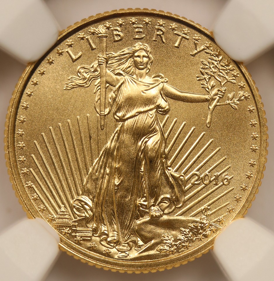 2016 Gold Eagle $5 Tenth-Ounce 1/10 oz. MS 70 NGC Eagle 30th ...