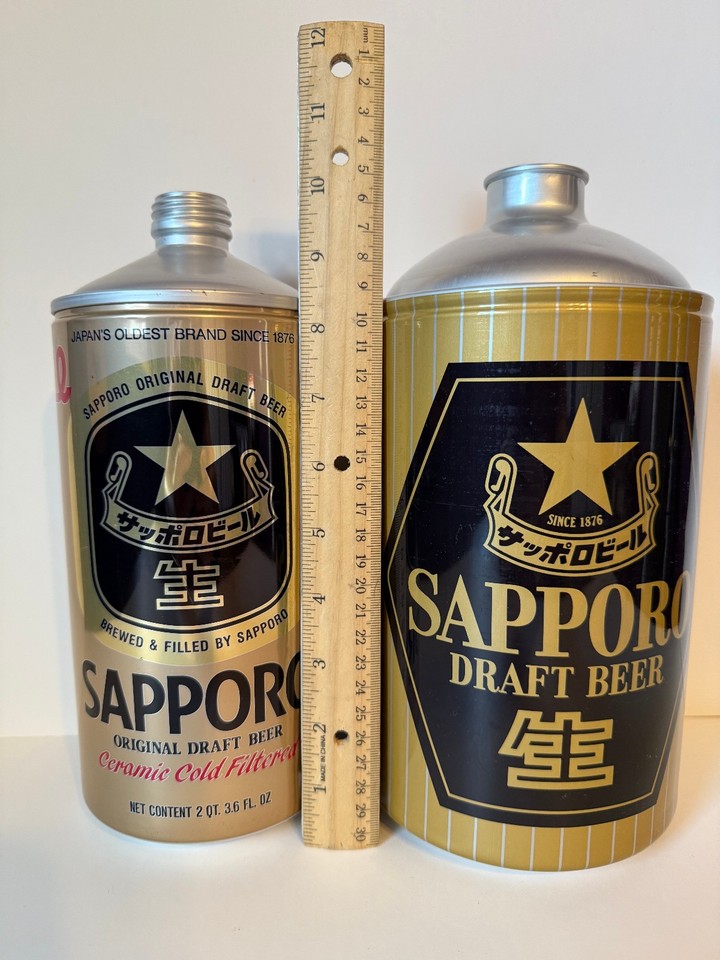 Sapporo Draft Beer Imported from Japan 2 L Qt. + 3 L Qt. Aluminum Cans ...