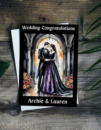 PERSONALISED Alternative Wedding Day Card Goth Gothic Wedding ...