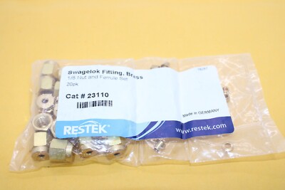 10 SETS - New RESTEK/Agilent 1/8 Nut & Ferrule Set Brass Swagelok 5181 ...