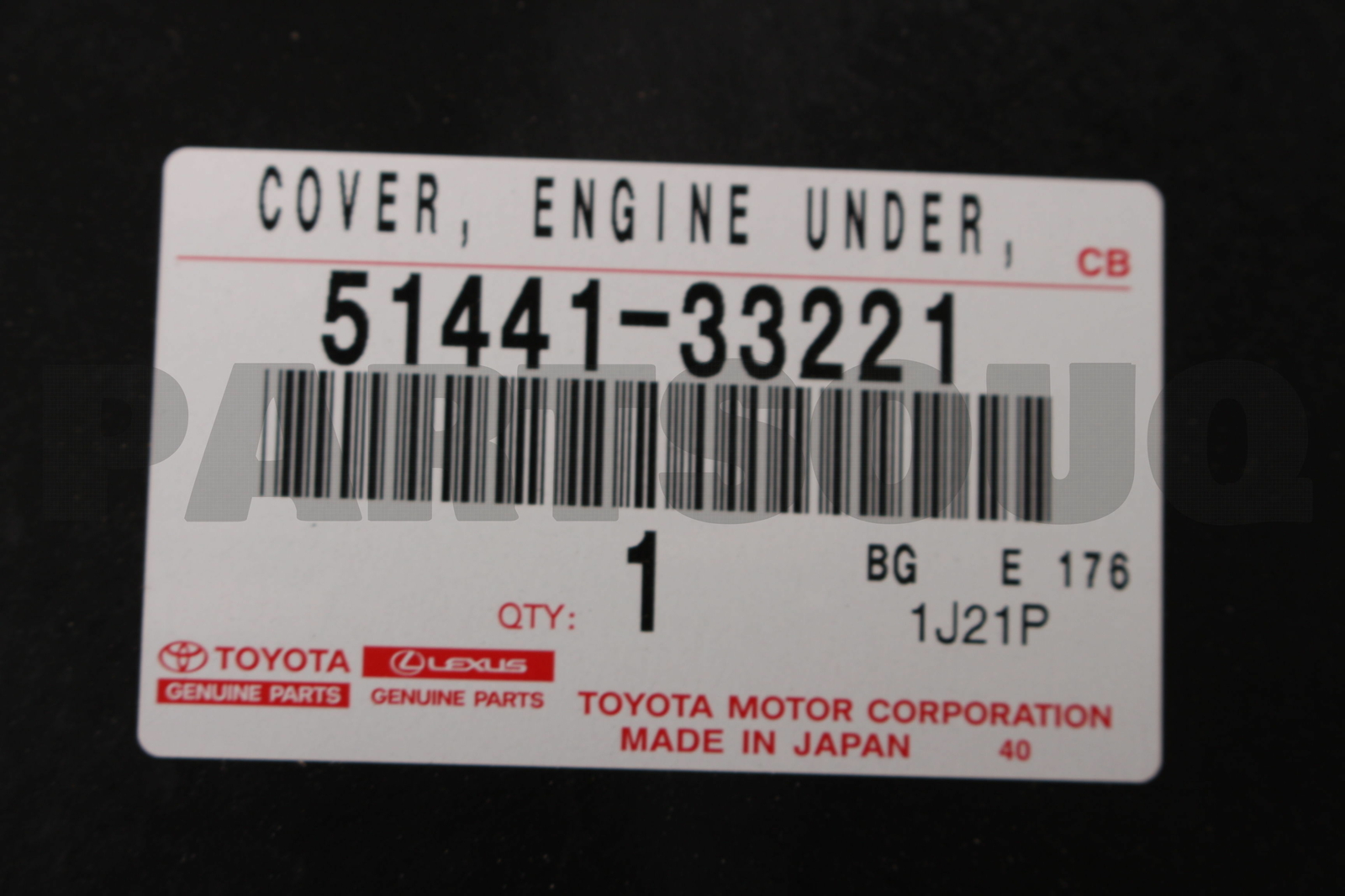 5144133221 Genuine Toyota COVER, ENGINE UNDER 51441-33221 | eBay