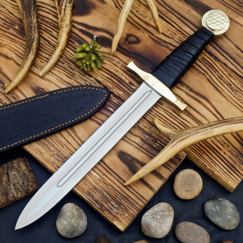 SHARD CUSTOM HAND FORGED SURVIVAL BATTLE READY SHORT SWORD W/Brass ...
