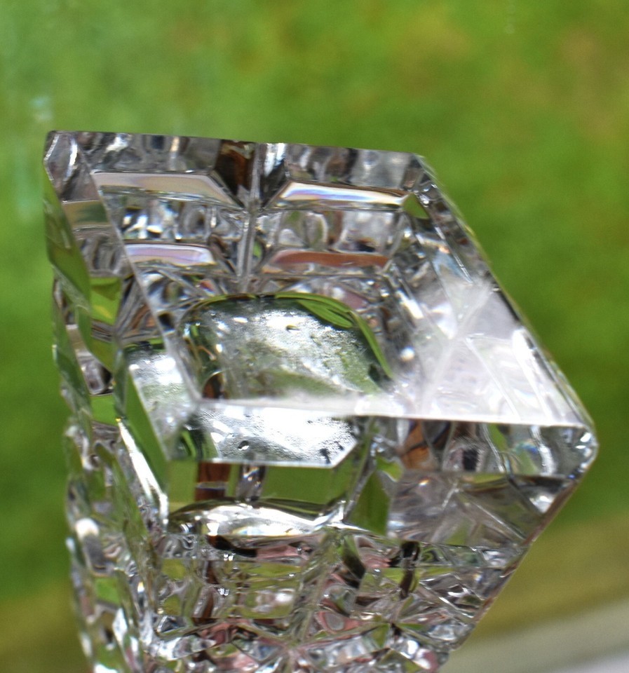 Midcentury Cut Crystal Salt & Pepper Shakers Thick Heavy Faceted ...