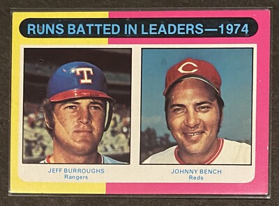 1975 Topps Runs Batted in Leaders - 1974 Johnny Bench Jeff Burroughs ...